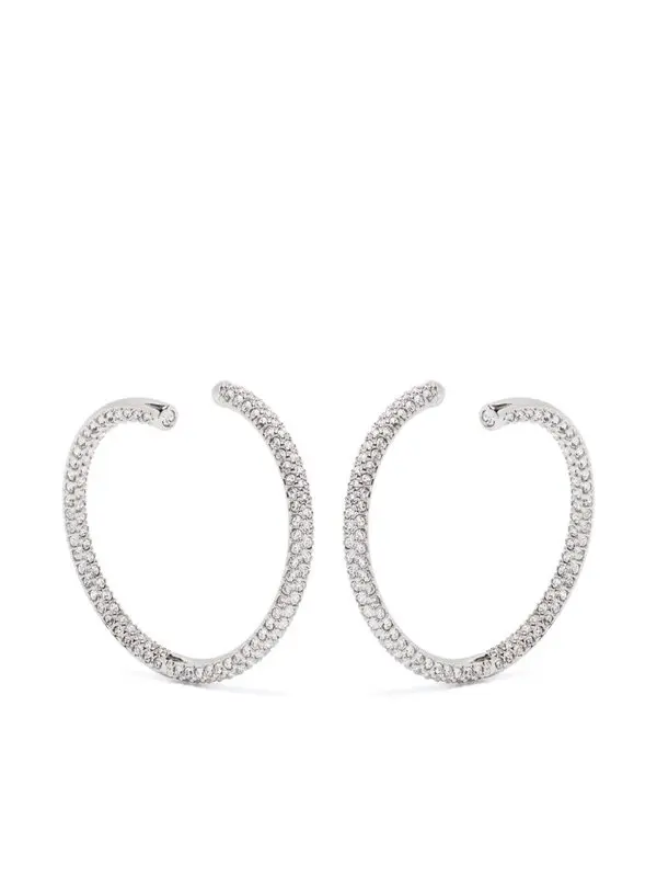 SWAROVSKI Dextera Sculpted Hoop Earrings - Silver