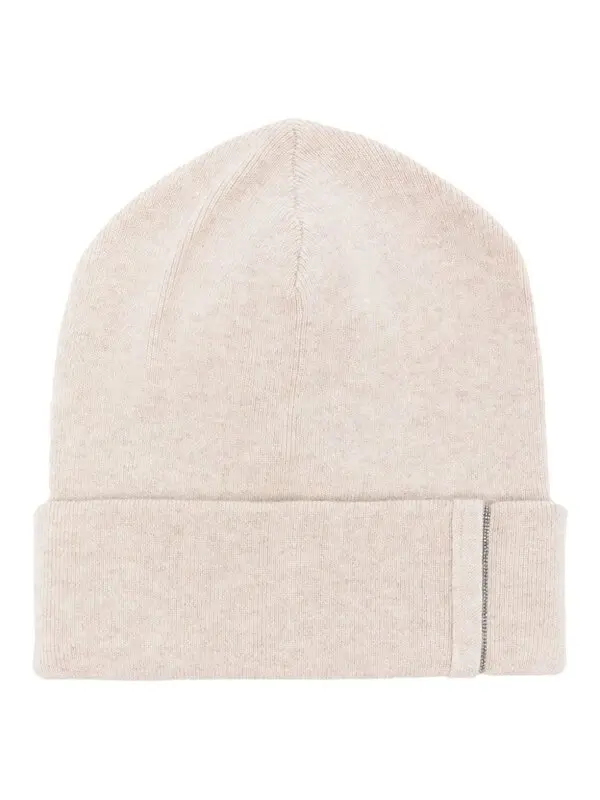 Brunello Cucinelli Monili Chain Cashmere Beanie - Neutrals