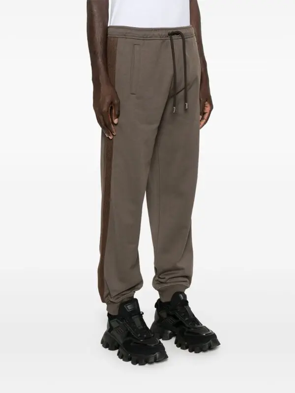 LANVIN Chevron-panel Drawstring Track Pants - Brown