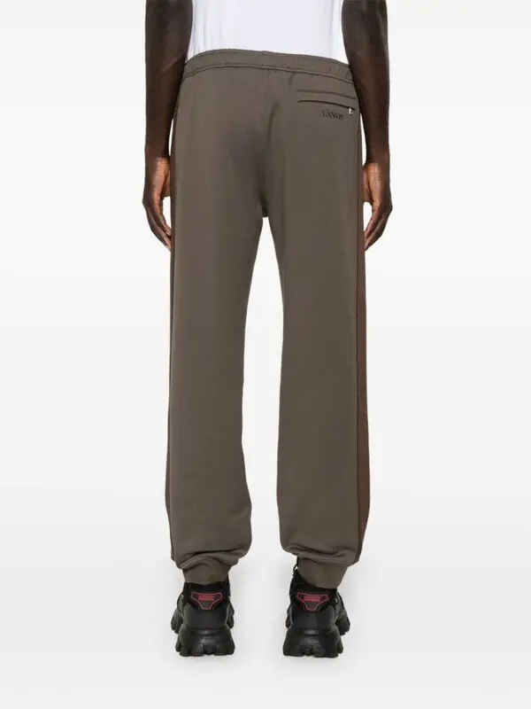LANVIN Chevron-panel Drawstring Track Pants - Brown