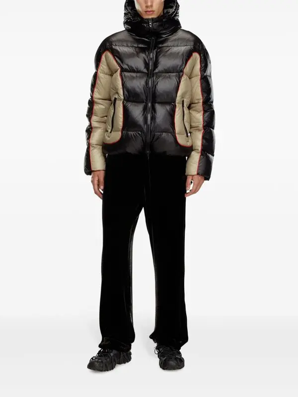 DIESEL® W-ostend Panelled Padded Jacket - Black