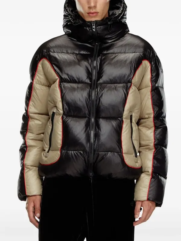 DIESEL® W-ostend Panelled Padded Jacket - Black