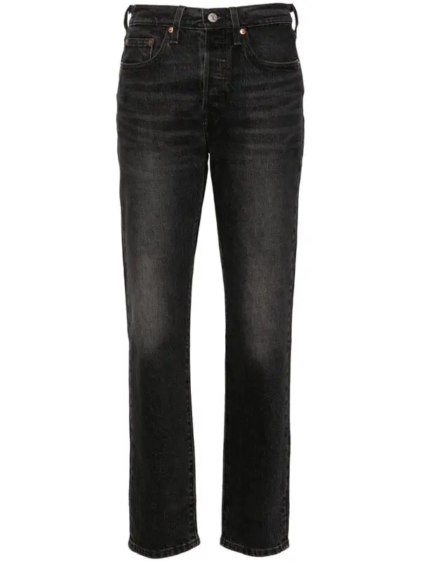 LEVI'S 501 Mid-rise Straight-leg Jeans - Grey
