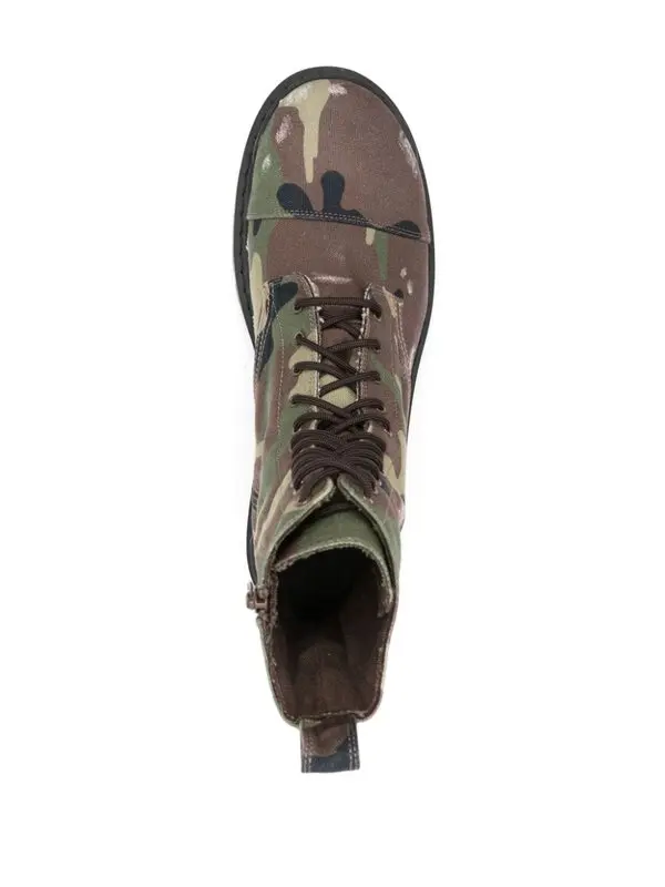 Balenciaga Camo-Print Boots In Green - 42% Off | Editorialist display picture 1