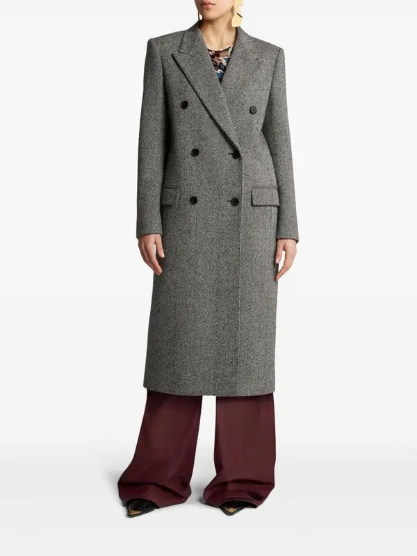 Etro Herringbone-pattern Double-breasted Coat