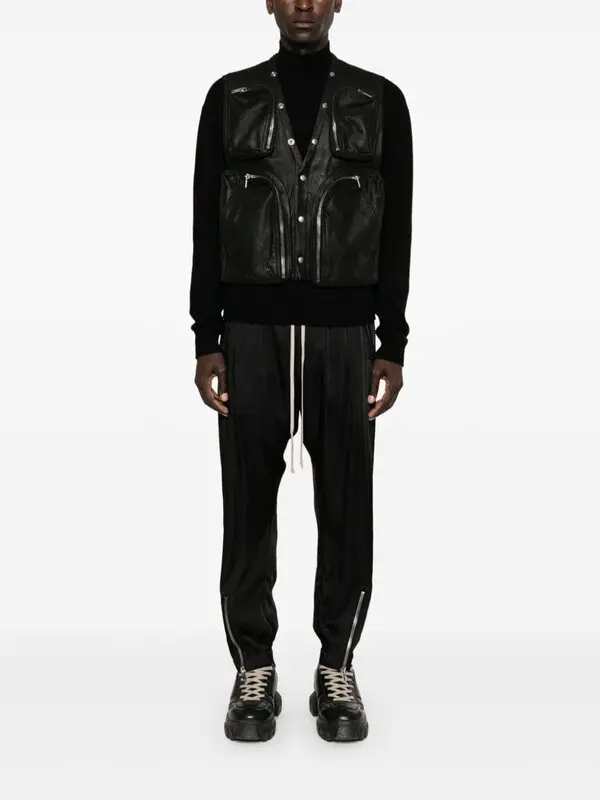 Rick Owens Leather Gilet - Black