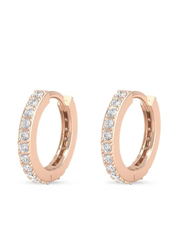 VEYNOU 14k Recycled Gold And Diamond Huggie Earrings - Pink