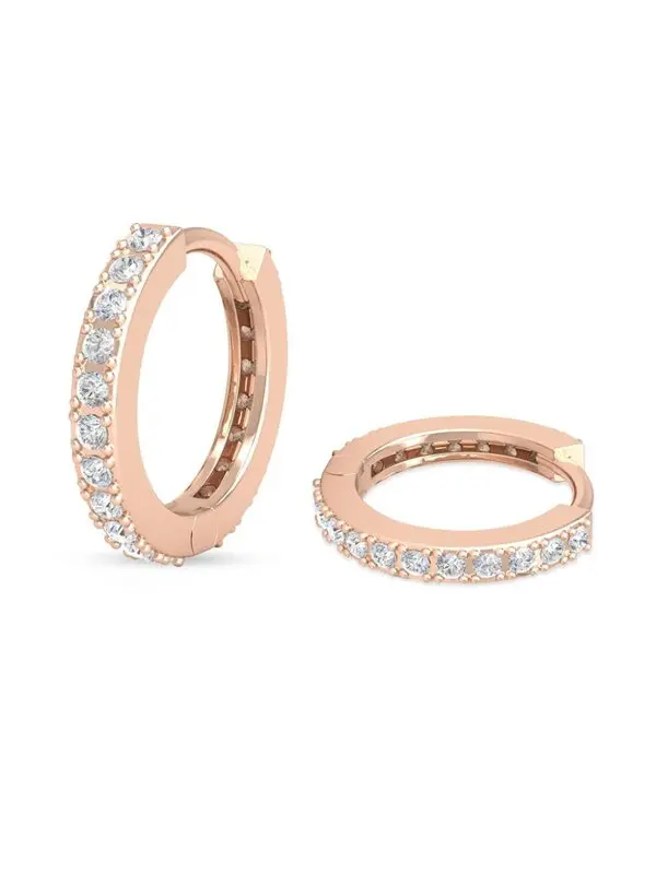 VEYNOU 14k Recycled Gold And Diamond Huggie Earrings