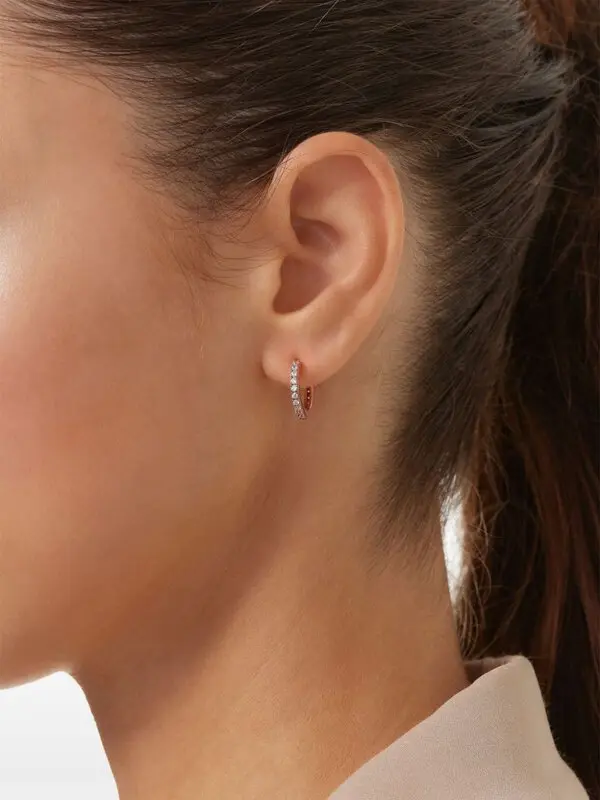 VEYNOU 14k Recycled Gold And Diamond Huggie Earrings