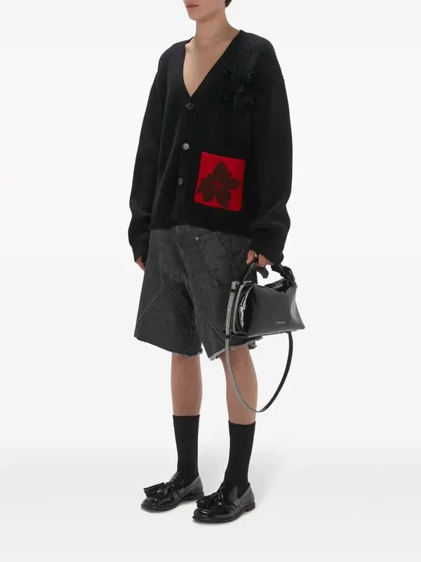 JW Anderson Coated-finish Denim Shoulder Bag - Black