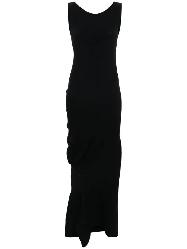 Issey Miyake Maxi Dress With Plissé Details