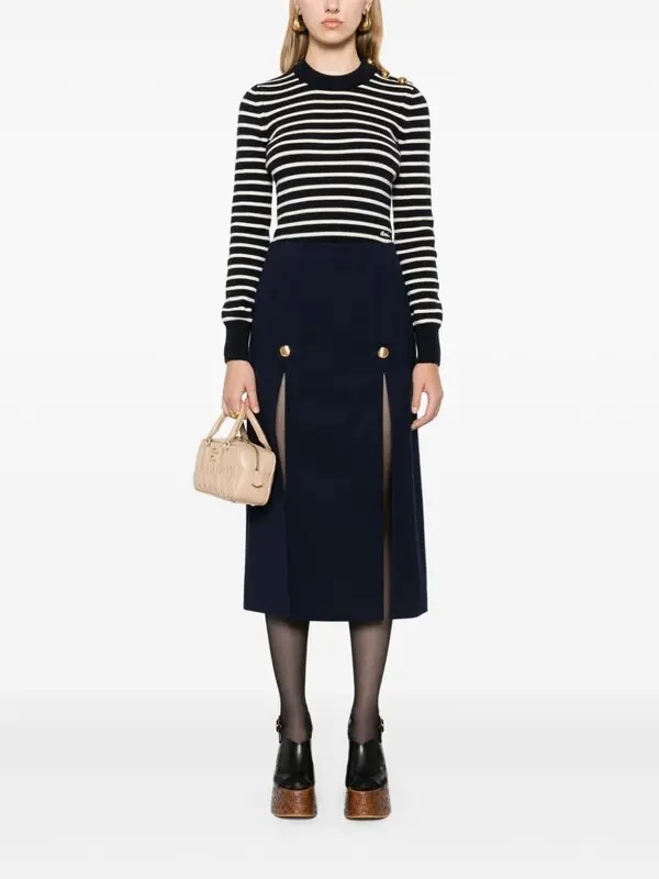AMI Paris Ribbed-knit Striped Jumper