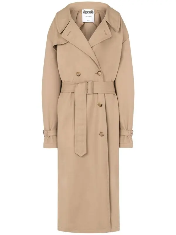 Moschino Notched-lapel Trench Coat - Neutrals