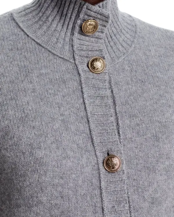 Bloomingdale'S 100% Cashmere Rib Knit Cardigan - Medium Grey