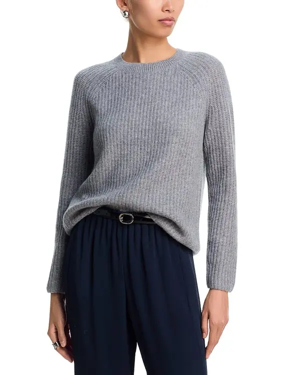 Bloomingdale'S C Exclusive Cashmere Shaker Stitch Raglan Sweater - Medium Gray