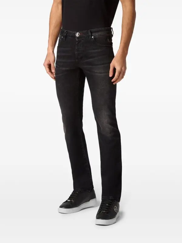 Philipp Plein Patch-detail Straight-leg Jeans