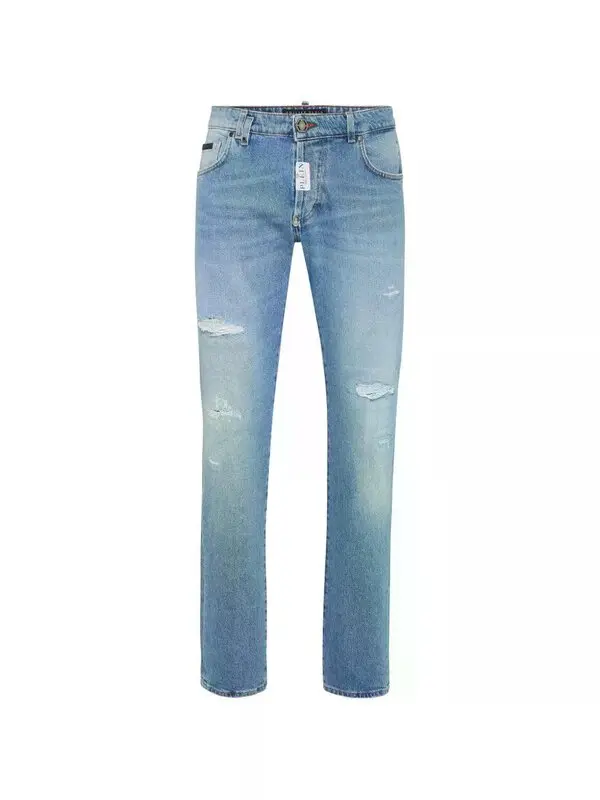 Philipp Plein Distressed Straight-leg Jeans