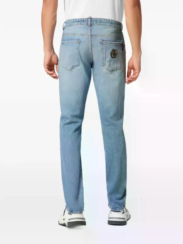 Philipp Plein Distressed Straight-leg Jeans