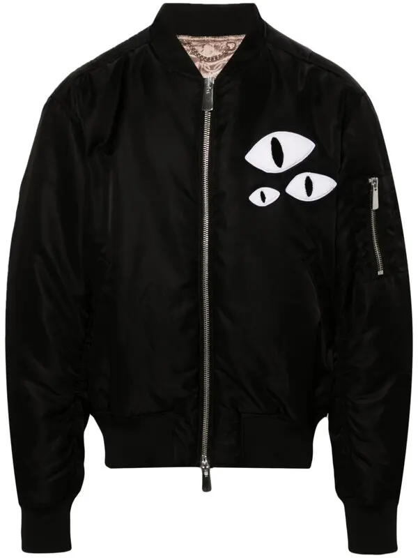 CHARLES JEFFREY Eye-patch Padded Bomber Jacket