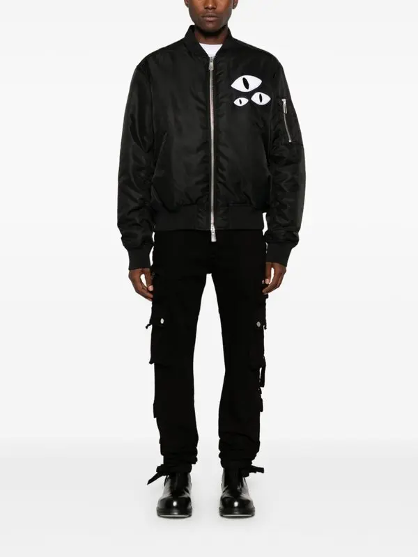 CHARLES JEFFREY Eye-patch Padded Bomber Jacket