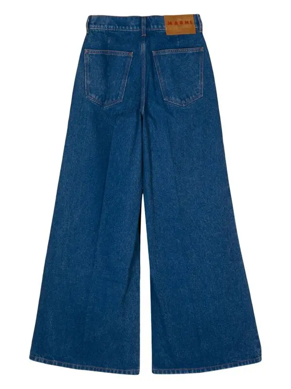 Marni Organic-cotton Wide-leg Jeans - Blue