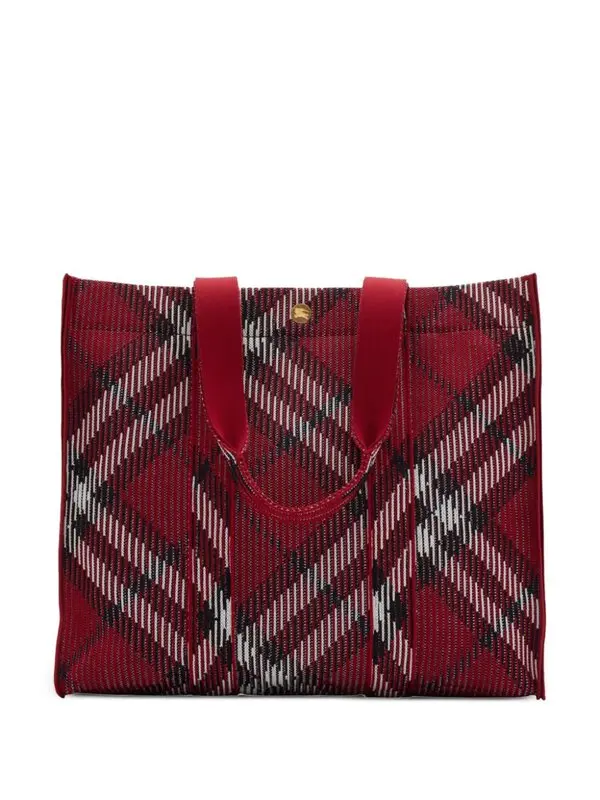 Burberry Check Knitted Tote Bag
