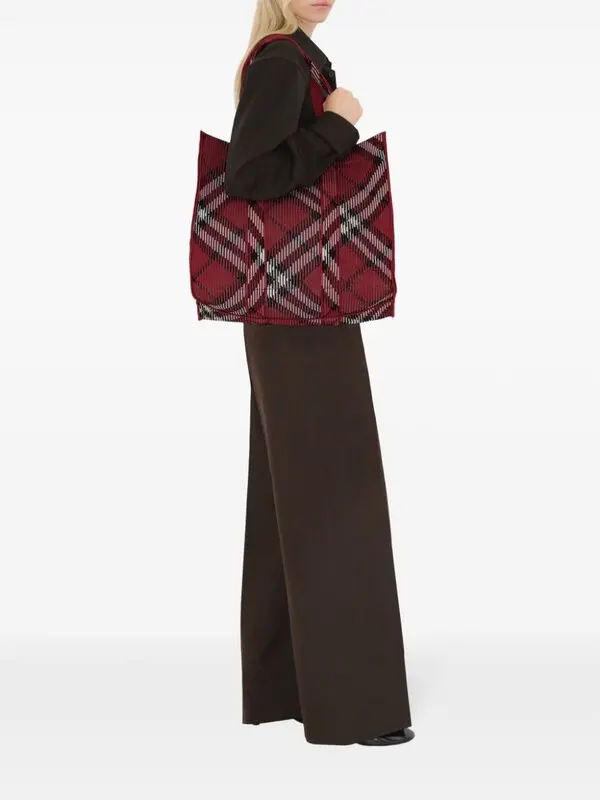 Burberry Check Knitted Tote Bag