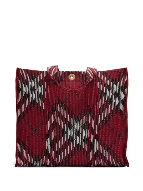 Burberry Check Knitted Tote Bag