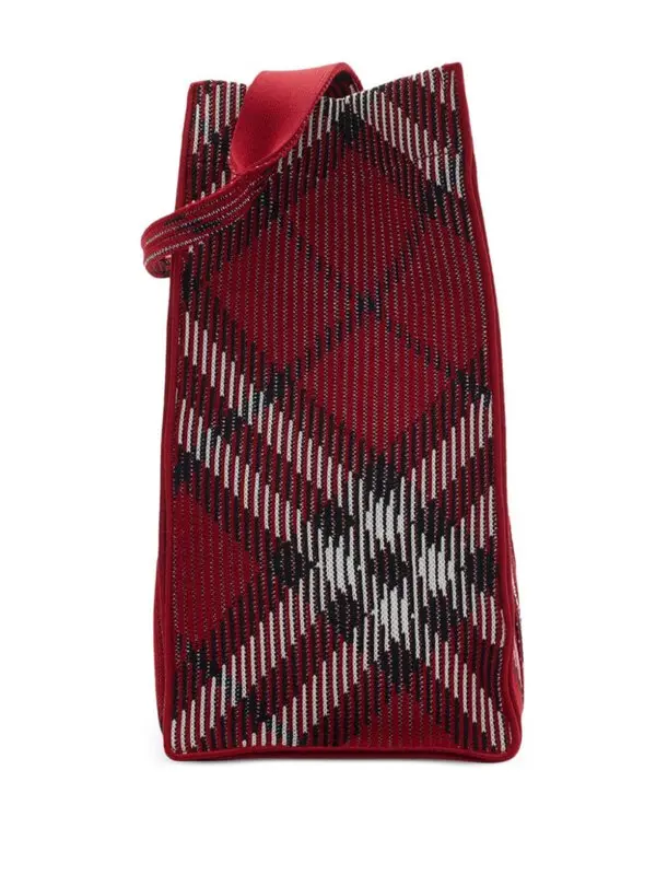 Burberry Check Knitted Tote Bag