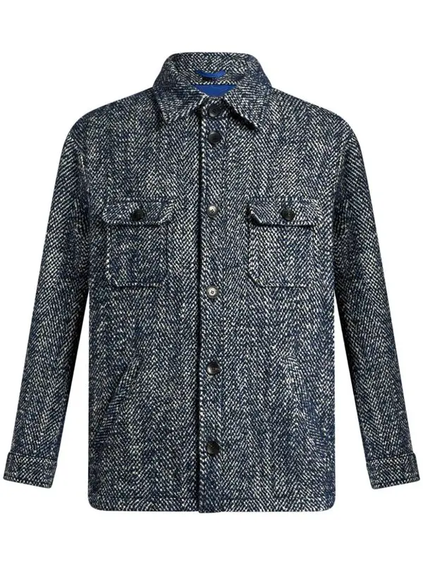 Etro Herringbone Shirt Jacket - Blue