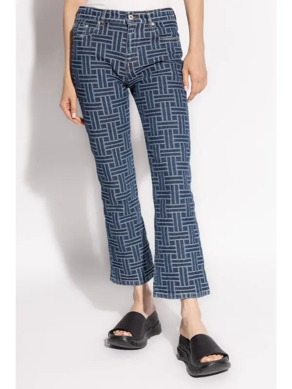Kenzo Pattern Jacquard Flare Jeans