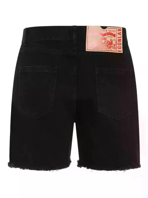 EGONLAB Frayed Hem Denim Shorts