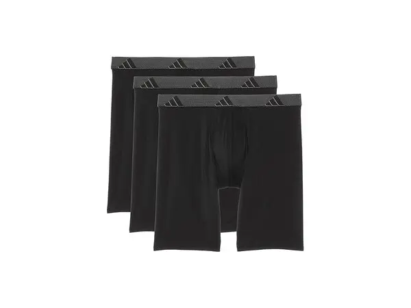 Adidas Athletic Fit Microfiber Long Boxer Brief Underwear 3-pack Underwear /onix Grey - Black