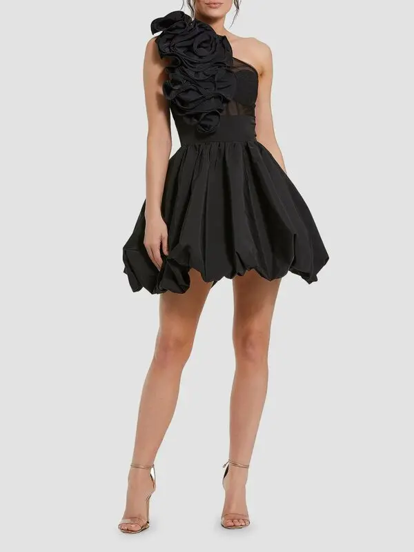 Mac Duggal Taffeta Ruffled Bubble-hem Minidress