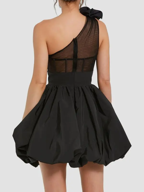 Mac Duggal Taffeta Ruffled Bubble-hem Minidress