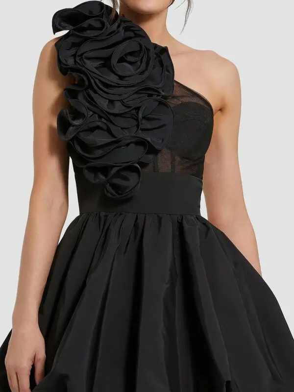 Mac Duggal Taffeta Ruffled Bubble-hem Minidress