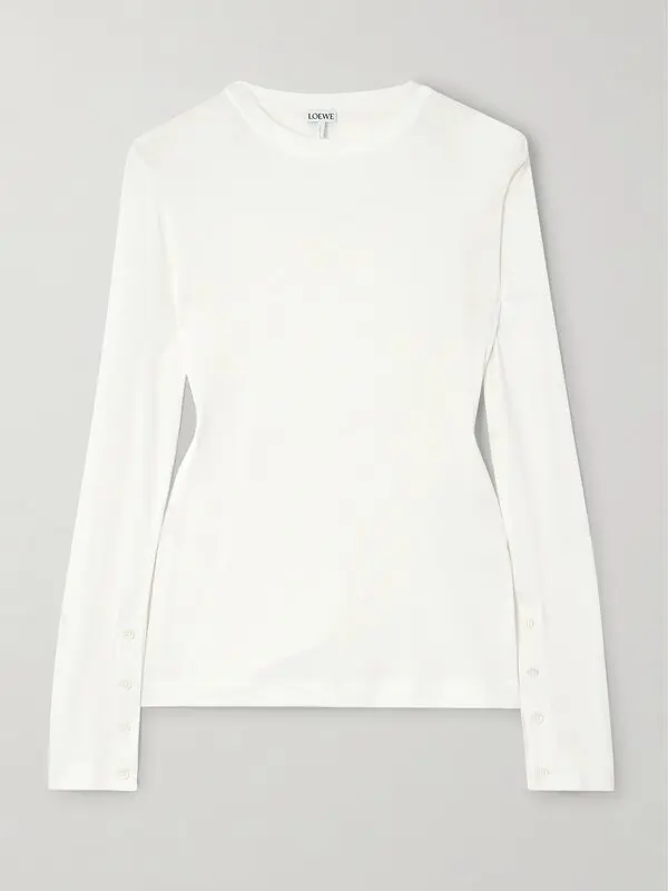 Loewe Embroidered Modal-blend T-shirt