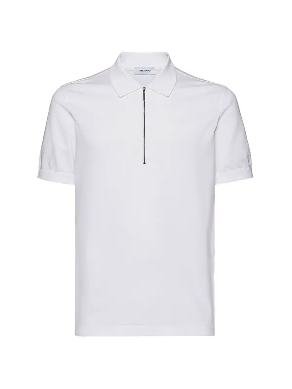 FERRAGAMO Cotton Polo Shirt - Optic White