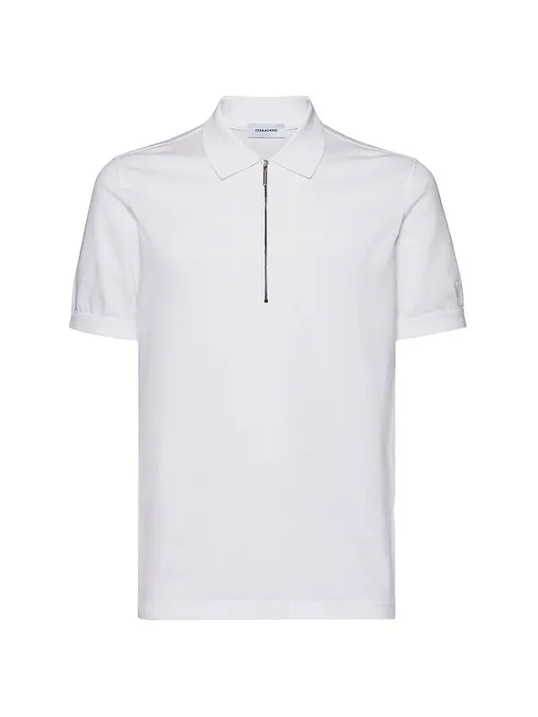 FERRAGAMO Cotton Polo Shirt - Optic White