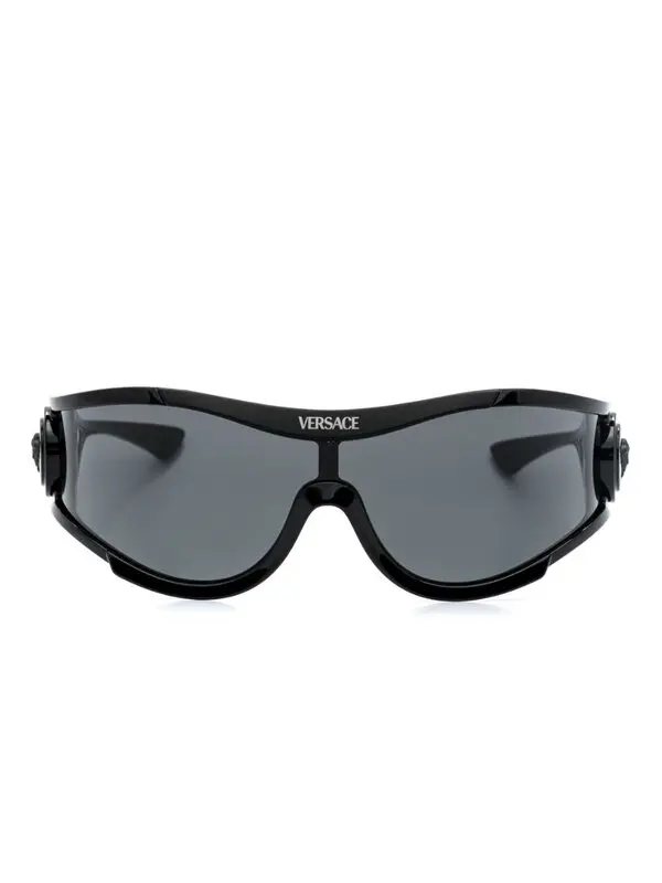 Versace Black Shield Sunglasses with Gray-Tinted Lens NEW VERSACE VE4482 GB187 BLACK GREY MOD 4482 GB1/87 SHIELD  main image 3