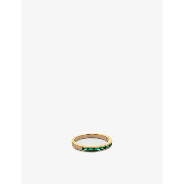 Monica Vinader Mini Baguette Onyx Ring - Yellow Gold