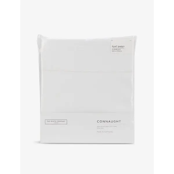 THE WHITE COMPANY Connaught Cotton Silk Flat Sheet - Chalk