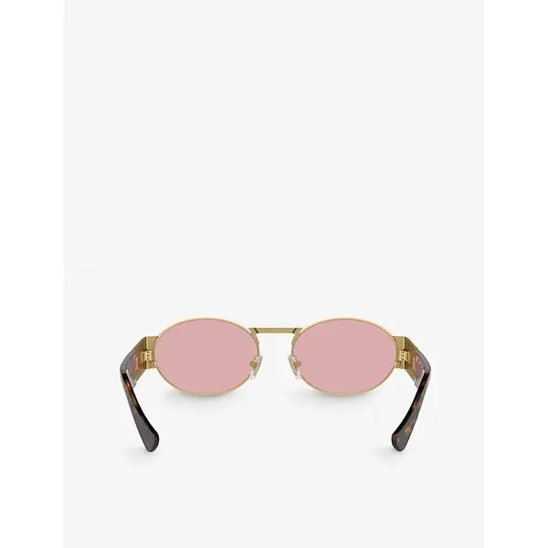 Versace Ve2264 Oval-frame Sunglasses - Gold