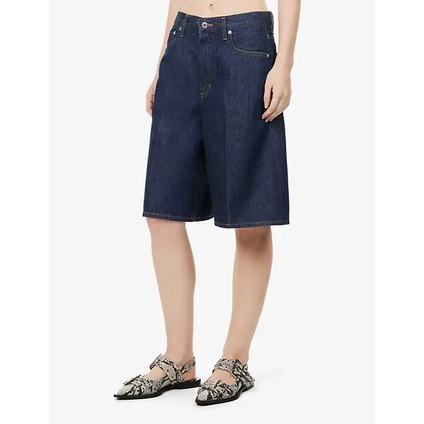 AGOLDE Nolan Contrast-stitch Denim Shorts