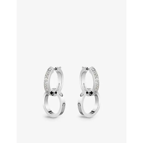 Cartier Love 18ct Diamond Hoop Earrings - White Gold