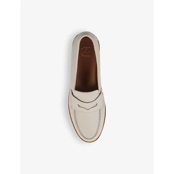 DUNE Ginelli Penny Leather Loafers - Ecru-leather
