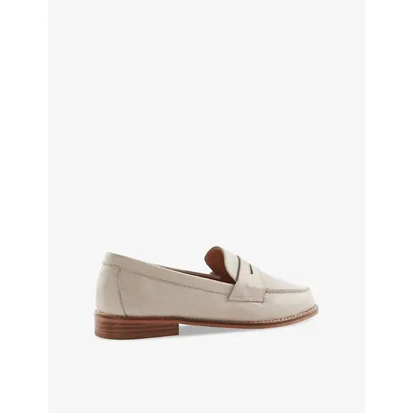 DUNE Ginelli Penny Leather Loafers - Ecru-leather