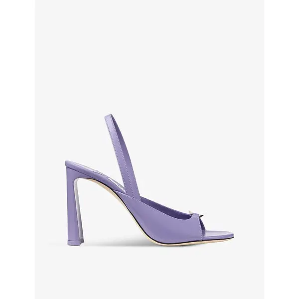 JIMMY CHOO Lev 95 Diamond-link Leather Heeled Sandals