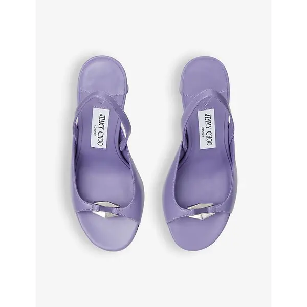 JIMMY CHOO Lev 95 Diamond-link Leather Heeled Sandals