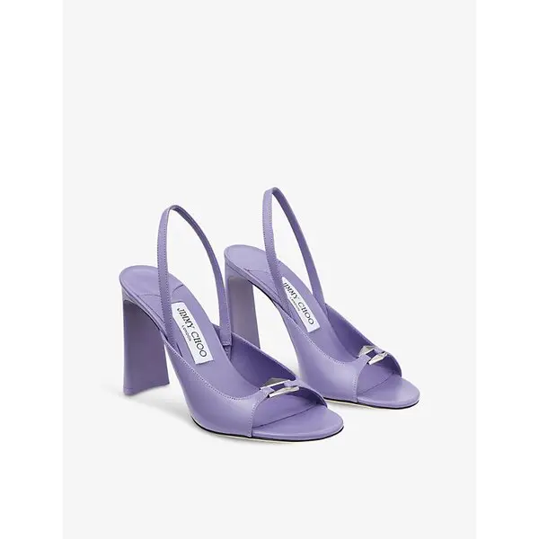 JIMMY CHOO Lev 95 Diamond-link Leather Heeled Sandals